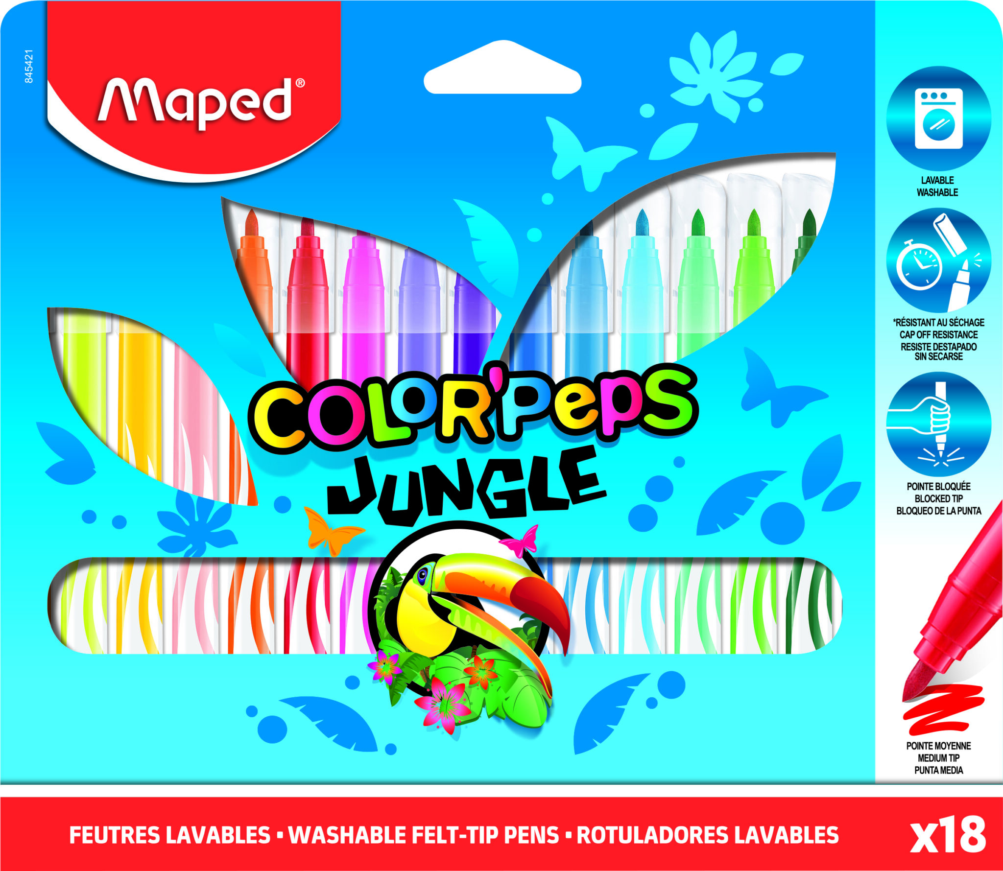 18 טושים צבעוניים MAPED COLOR'PEPS JUNGLE - דידו סנטר